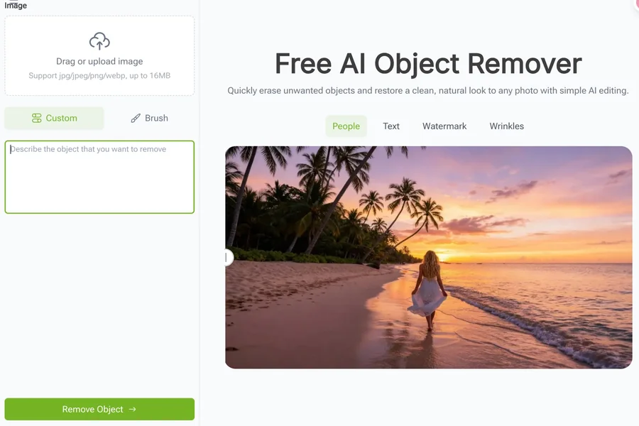VisualGPT AI Object Remover for Precise and Natural Photo Correction